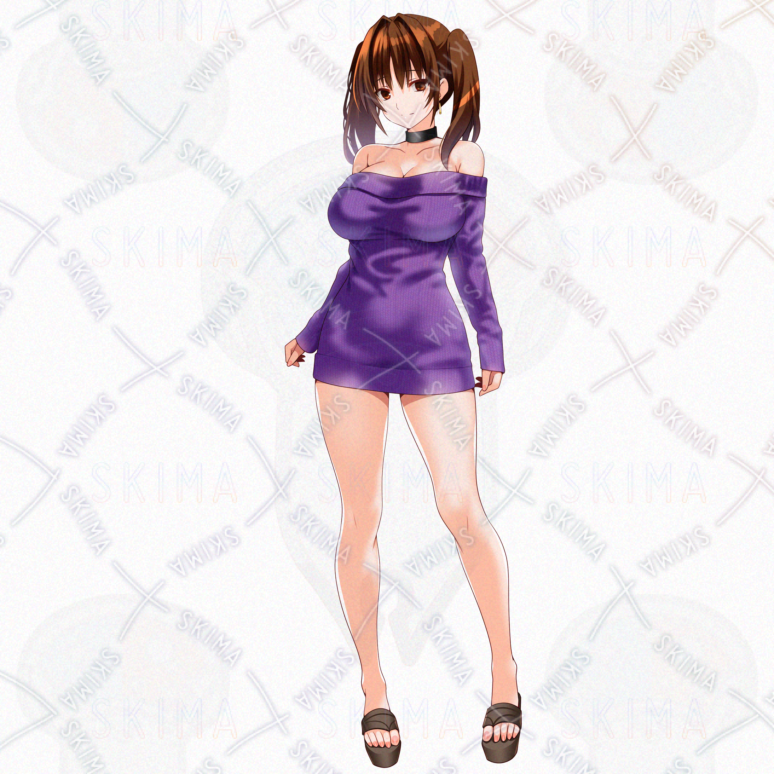 【表情10種】肩出しセーター少女 | SKIMA（スキマ）