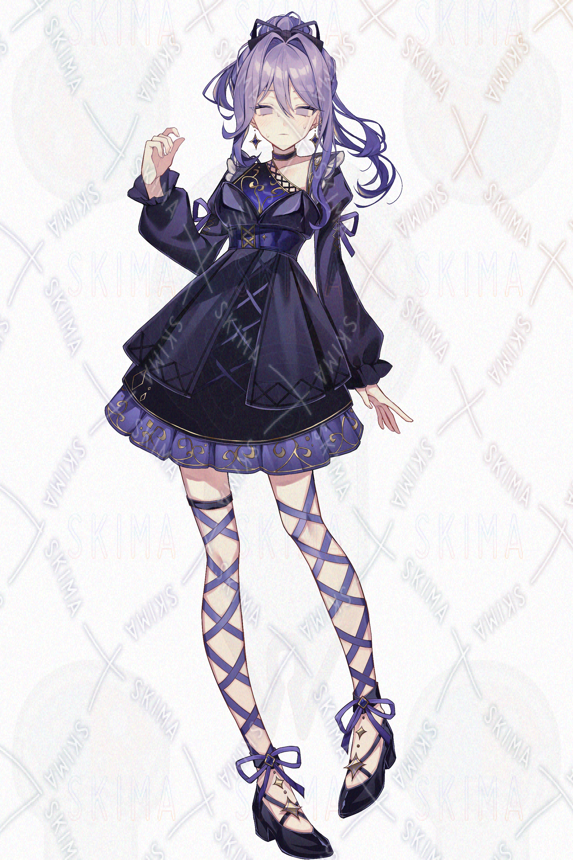 adpt 黒紫基調の女性キャラ【表情10種】 | SKIMA（スキマ）