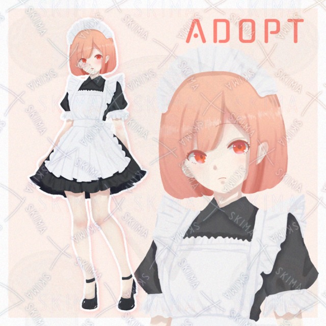 【差分8種】メイド服の女の子🟧 | SKIMA（スキマ）