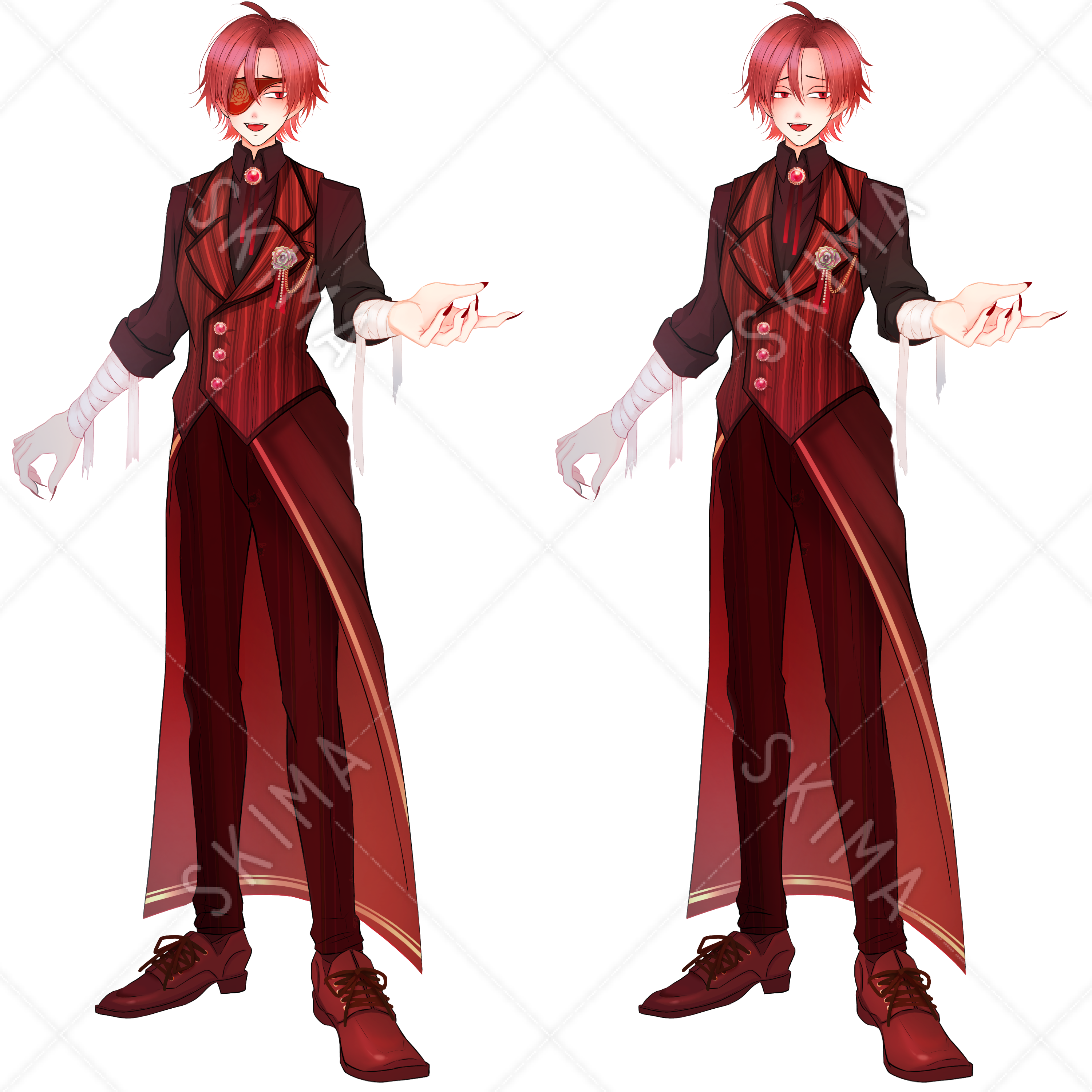 No.38 吸血鬼男性【標準＋表情差分6種＋眼帯＋返り血】 | スキマ - イラスト依頼・キャラ販売ならSKIMA