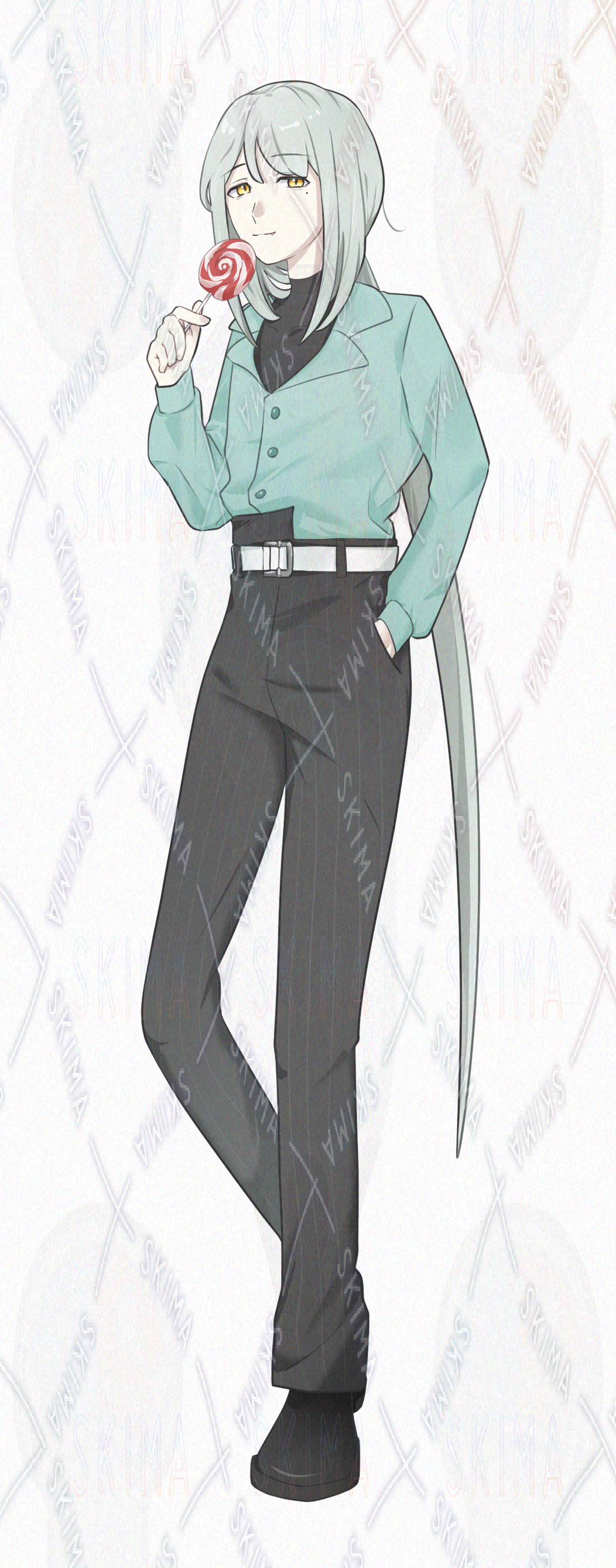 adopt. 棒付きキャンディーを持った男性キャラクター【表情9種】 | SKIMA（スキマ）