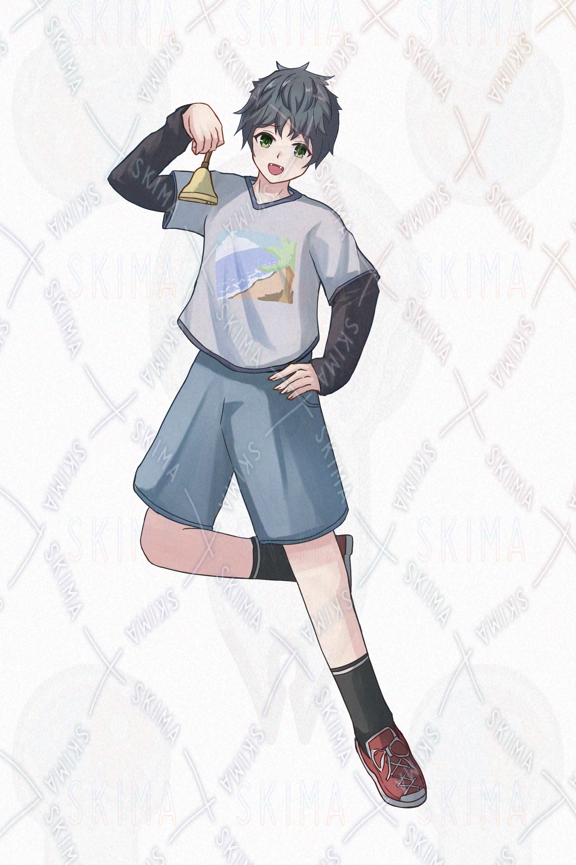 【表情9種＋オマケ】狼耳付き黒髪男の子【立ち絵】 | SKIMA（スキマ）