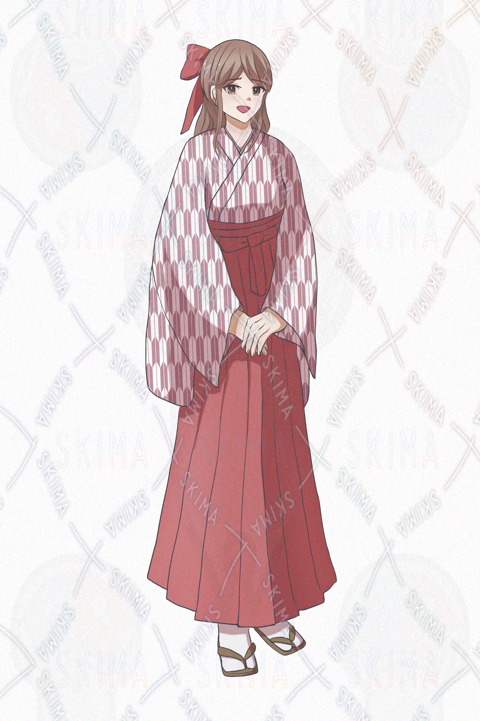 【表情10種】和服の茶髪女の子【立ち絵】 | SKIMA（スキマ）