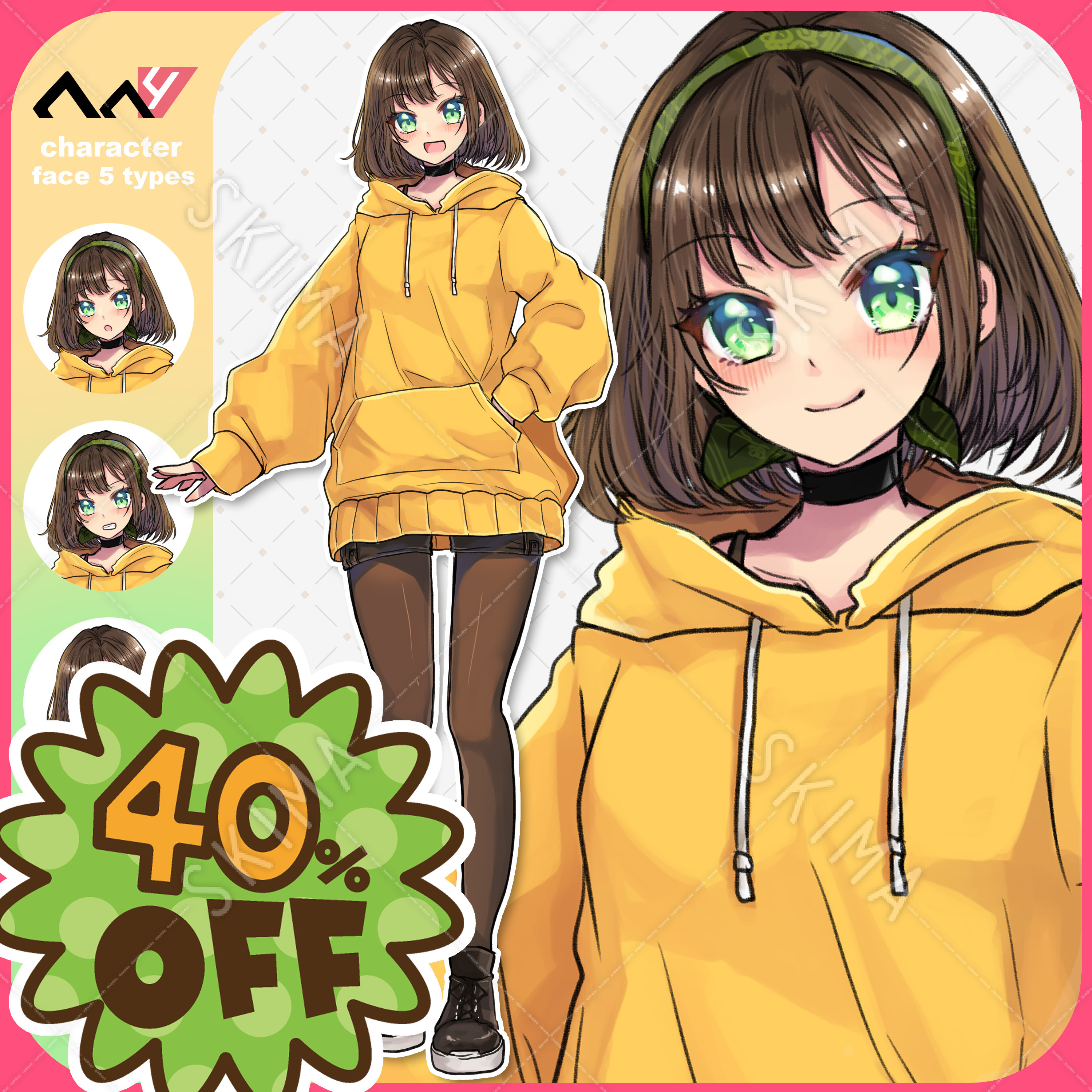 【40%OFF】パーカー女子【6月特価】 | スキマ - イラスト依頼・opt販売ならSKIMA