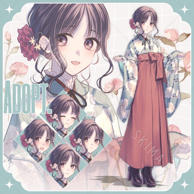 【adopt.10】和服の女性【表情差分10種】 | スキマ - イラスト依頼・opt販売ならSKIMA
