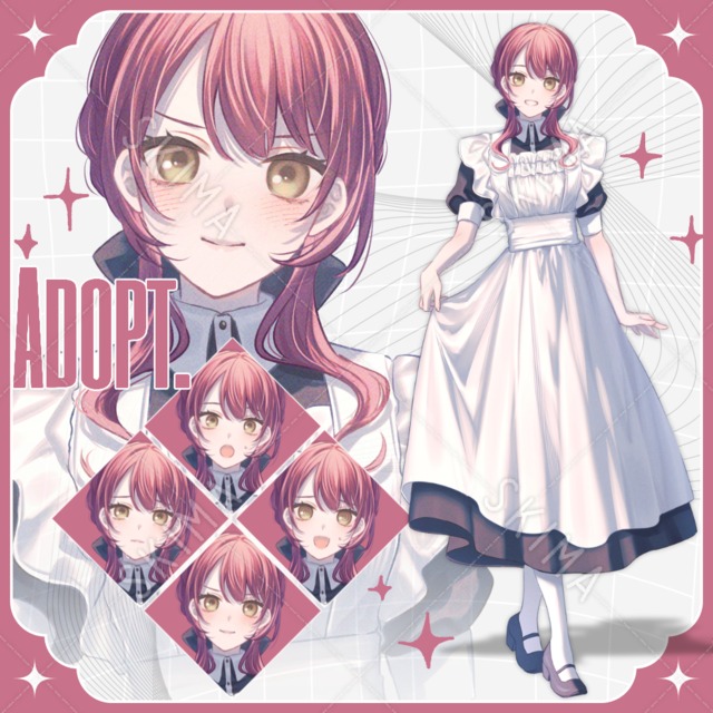 【adopt.09】メイド服の少女【表情差分10種】 | スキマ - イラスト依頼・opt販売ならSKIMA