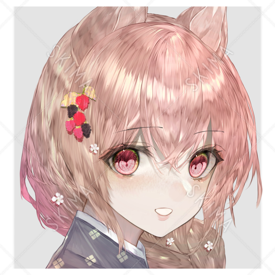 木苺と和服の少女/icon | スキマ - イラスト依頼・キャラ販売ならSKIMA