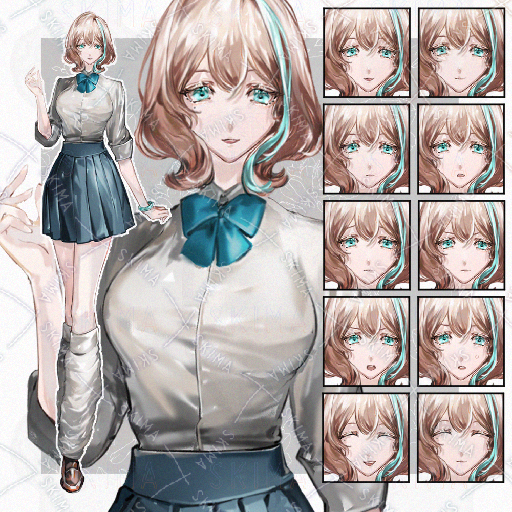 茶髪のJK【表情10種】 | SKIMA（スキマ）