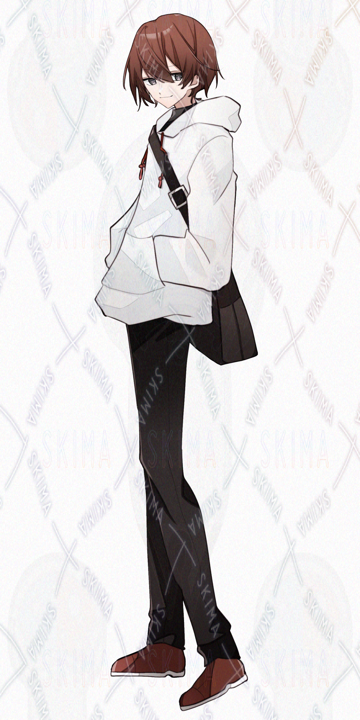 茶髪白パーカーの少年【全身立ち絵・表情7種 】 | SKIMA（スキマ）