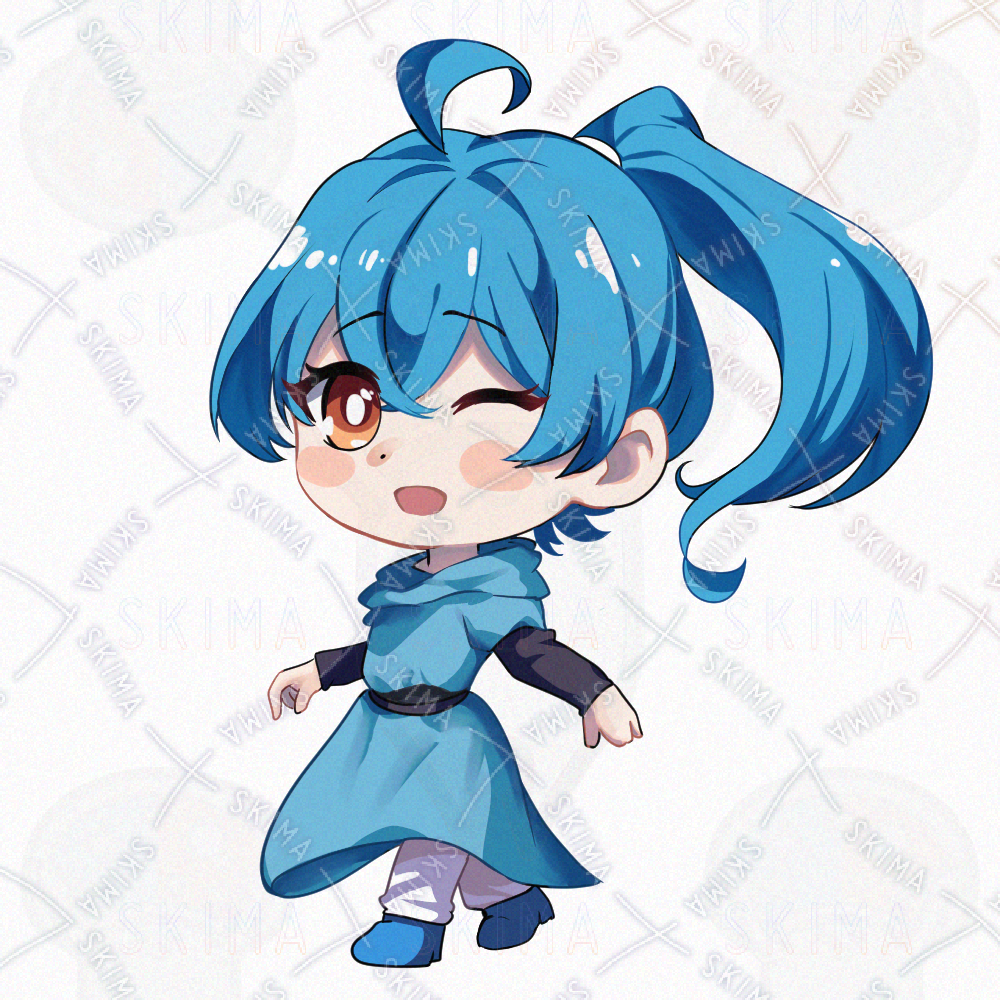 【期間限定SALE！】adopt16 表情10種 青の女の子 | SKIMA（スキマ）