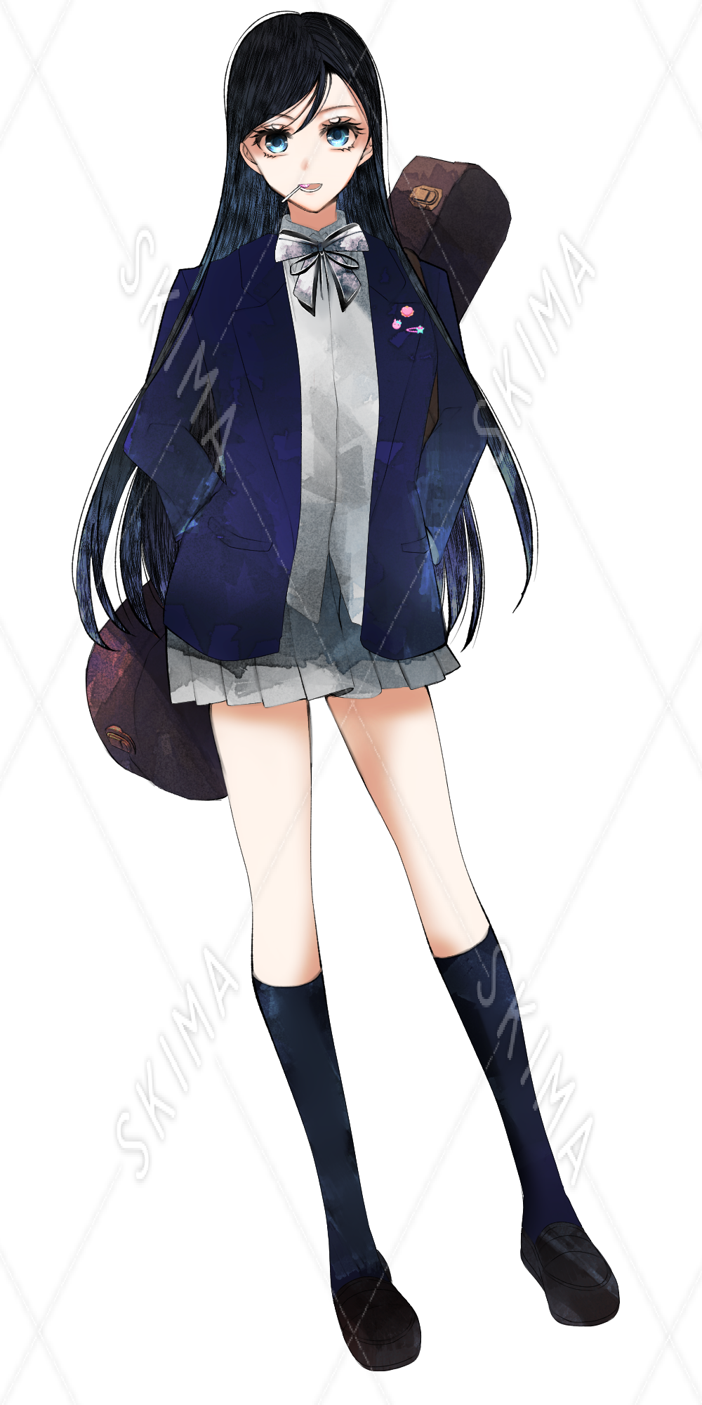 黒髪ロングのJK | スキマ - イラスト依頼・キャラ販売ならSKIMA