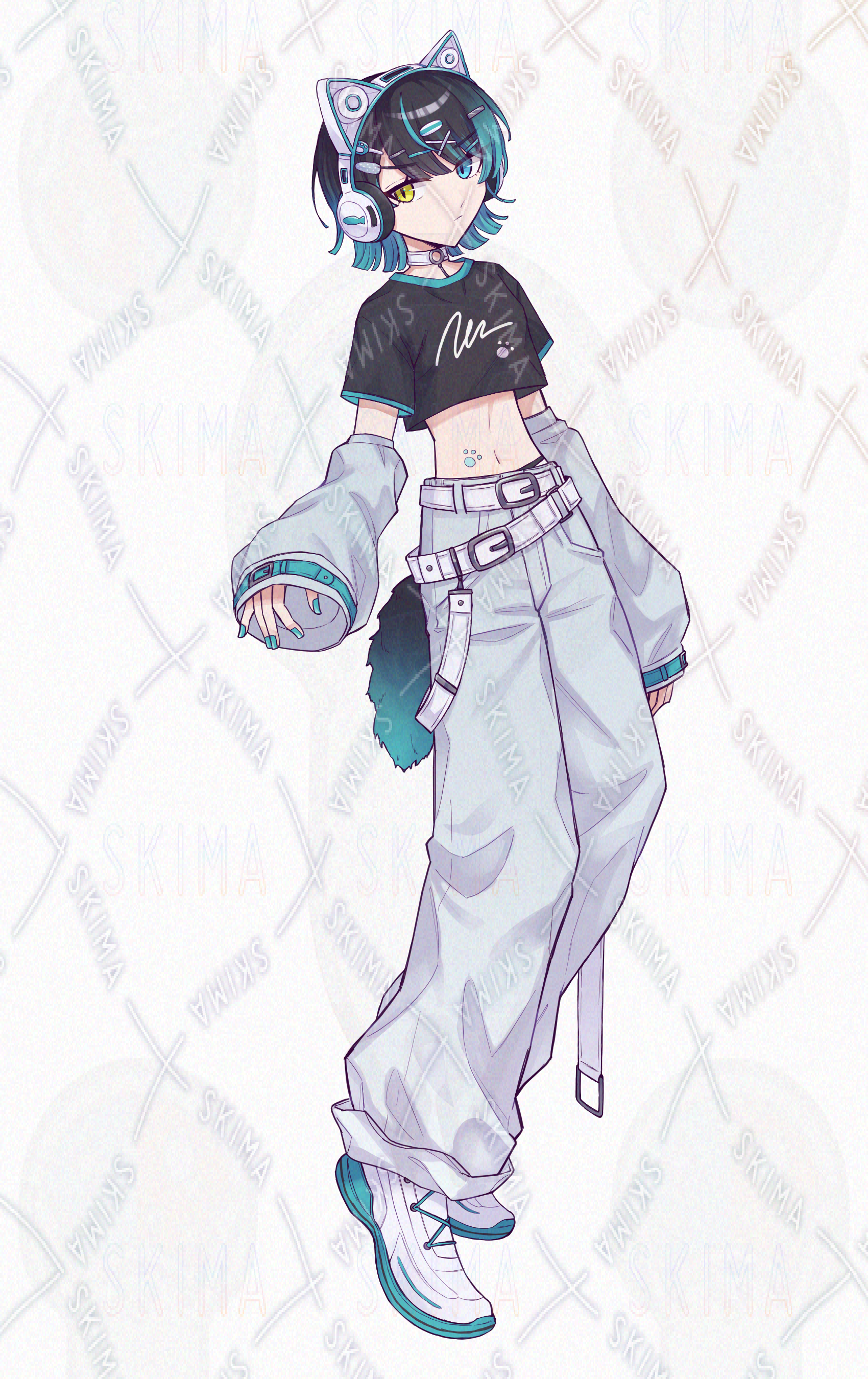 【表情10種】ねこみみヘッドホンちゃん | SKIMA（スキマ）